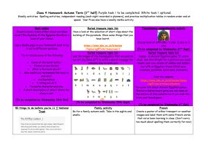 Homework Grids | Elvington Church of England Primary School