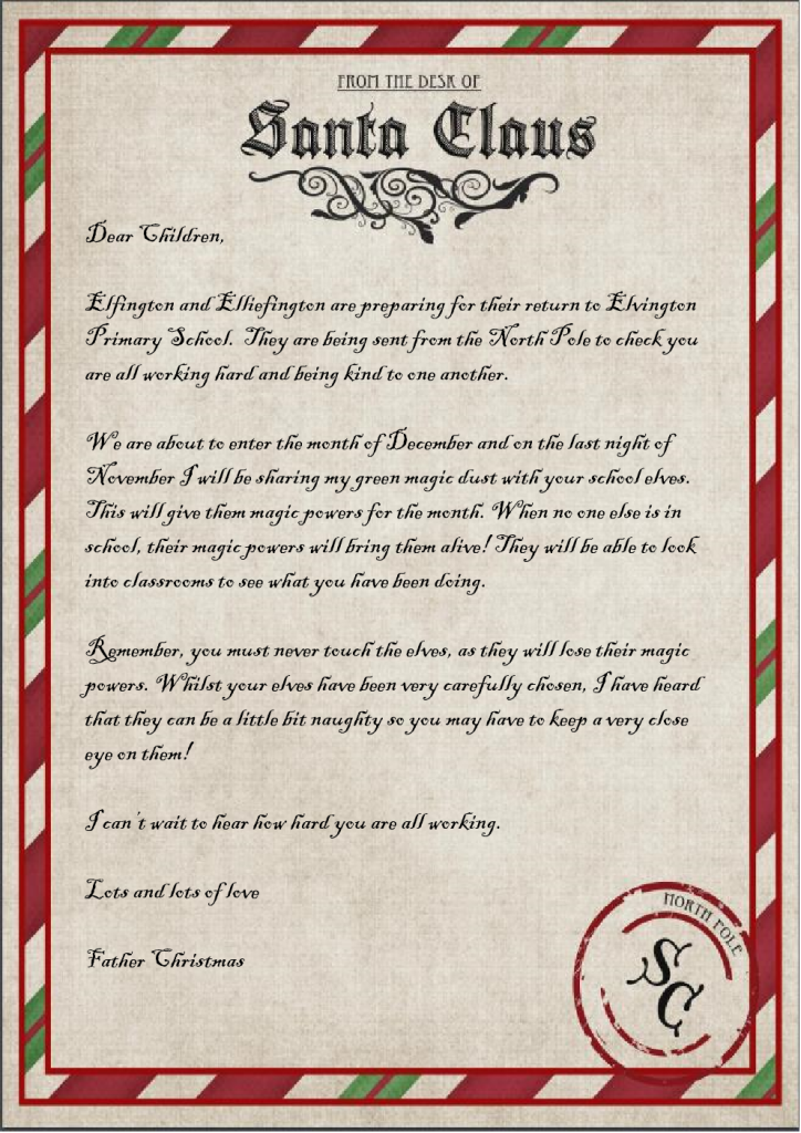 Letter from Santa! | Elvington Church of England Primary School